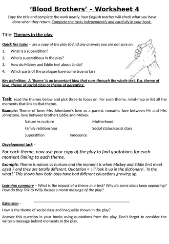 Blood Brothers cover lessons | Teaching Resources