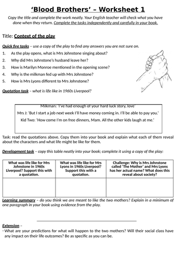 Blood Brothers cover lessons | Teaching Resources