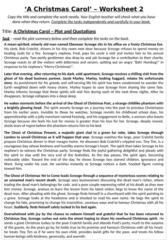 A Christmas Carol cover worksheets | Teaching Resources