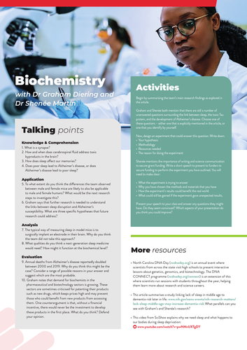 The links between sleep and Alzheimer’s disease | Teaching Resources