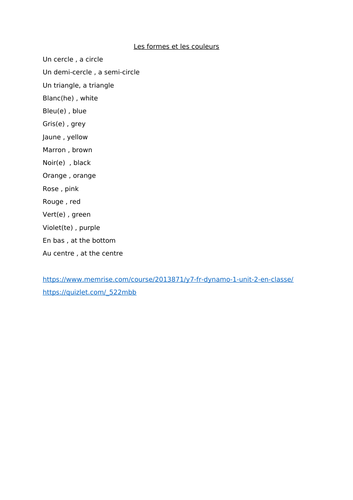 Dynamo 1 module 2 vocabulary lists with uploaded vocabulary list to ...