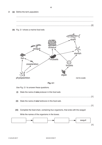 Organisms and Their Environment - Past Paper Question Pack | Teaching ...