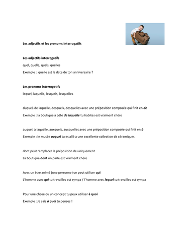 les pronoms interrogatifs, interrogative pronouns in French (quel ...