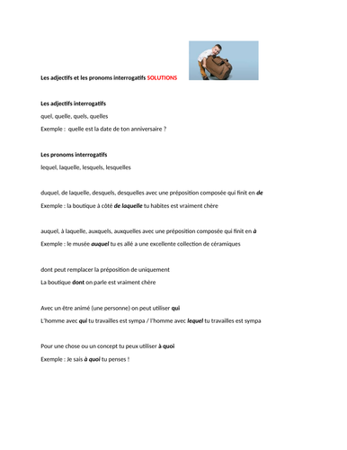 les pronoms interrogatifs, interrogative pronouns in French (quel ...
