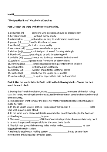 Sherlock Holmes | Teaching Resources