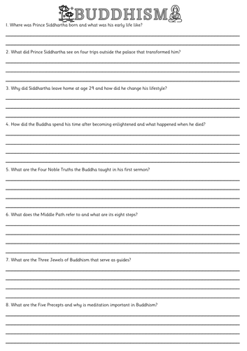 Buddhism Reading Comprehension | Teaching Resources