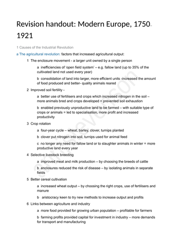 CIE AS HISTORY_ REVISION NOTES_EUROPEAN HISTORY: THE INDUSTRIAL ...