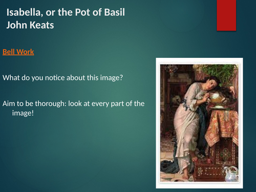 Isabella, or the Pot of Basil by John Keats Guided Reading | Teaching ...