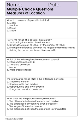 Talk about the maths - Measures of Spread (Statistics 2.3) | Teaching ...