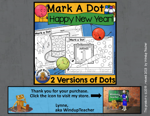 Happy New Year! Do-A-Dot Marker Printable Activity - Dot Dauber ...