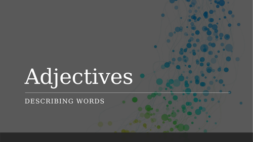 Adjectives - Visual learning. | Teaching Resources