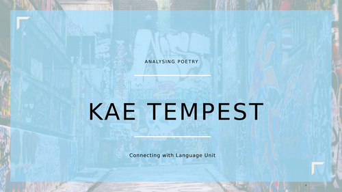 Modern Voices - Kae Tempest | Teaching Resources