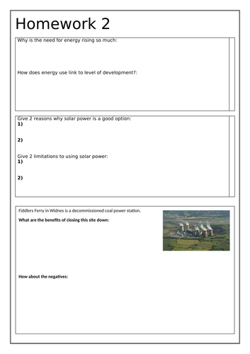 Resource Management - Energy | Teaching Resources