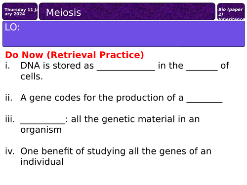 Meiosis and Reproduction | Teaching Resources