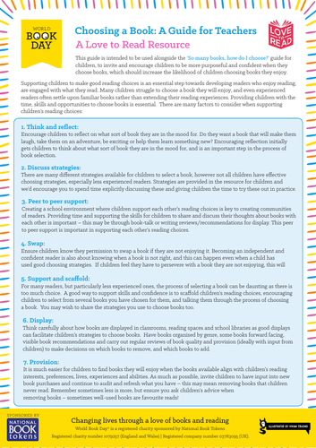 How to Choose a Book – Teacher’s Guide | Teaching Resources
