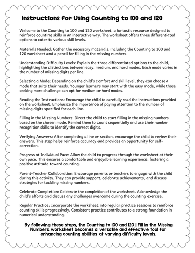 Counting Mastery Fill in Missing Numbers 1-120 | Teaching Resources