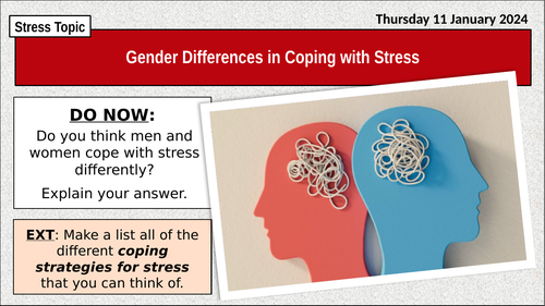 A-Level Psychology - GENDER DIFFERENCES IN COPING WITH STRESS [Stress ...