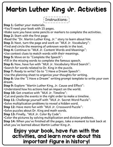 Martin Luther King Jr. Day Activity Pack | Teaching Resources