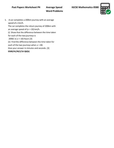 IGCSE Mathematics 0580 Topic Wise Past Papers Worksheets (Syllabus 2025 ...