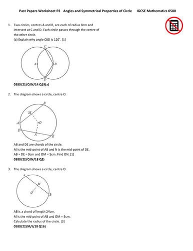 IGCSE Mathematics 0580 Topic Wise Past Papers Worksheets (Syllabus 2025 ...