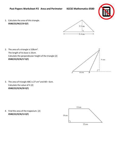 IGCSE Mathematics 0580 Topic Wise Past Papers Worksheets (Syllabus 2025 ...