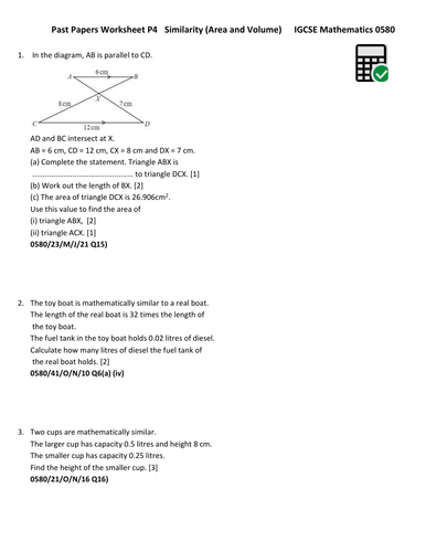 IGCSE Mathematics 0580 Topic Wise Past Papers Worksheets (Syllabus 2025 ...