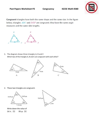 IGCSE Mathematics 0580 Topic Wise Past Papers Worksheets (Syllabus 2025 ...