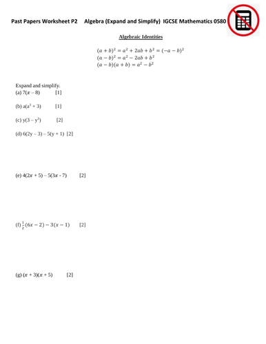 IGCSE Mathematics 0580 Topic Wise Past Papers Worksheets (Syllabus 2025 ...