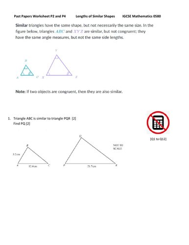 IGCSE Mathematics 0580 Topic Wise Past Papers Worksheets (Syllabus 2025 ...