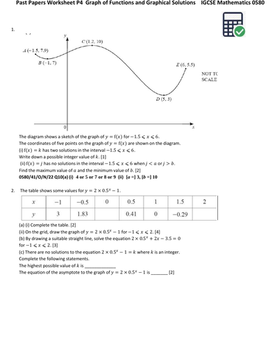 IGCSE Mathematics 0580 Topic Wise Past Papers Worksheets (Syllabus 2025 ...
