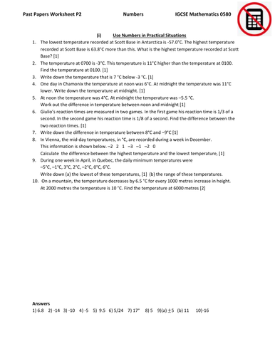 IGCSE Mathematics 0580 Topic Wise Past Papers Worksheets (Syllabus 2025 ...