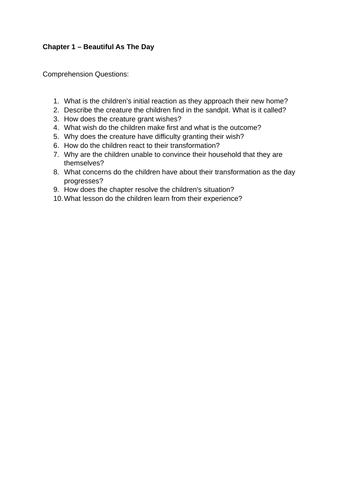 Five Children and It Comprehension | Teaching Resources