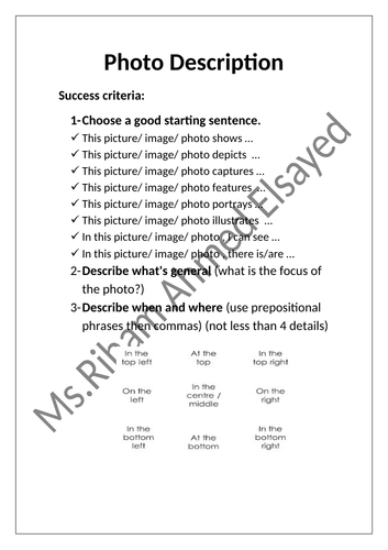 Photo Description | Teaching Resources