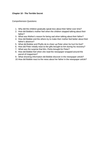 The Railway Children Comprehension | Teaching Resources