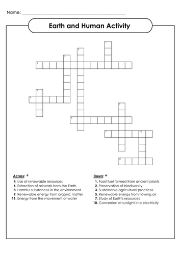 Wordsearches and Crosswords for Secondary Science - Earth and Human ...
