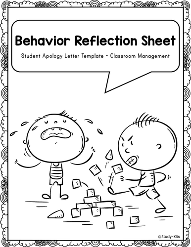 Behavior Reflection Sheet - Student Apology Letter - Classroom ...