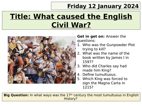 SOW: 17th Century England | Teaching Resources