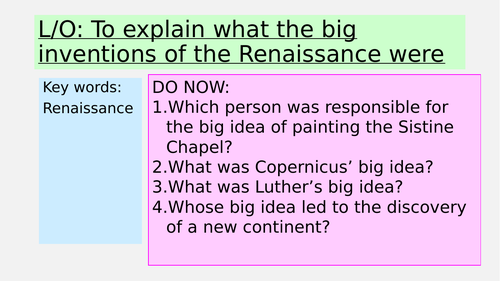 Big inventions of the Renaissance | Teaching Resources