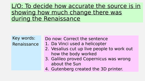Source analysis of the Renaissance | Teaching Resources
