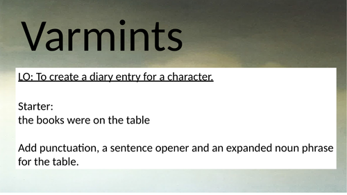 Varmints - a complete resource for Y4/5 - includes screen shots of the ...