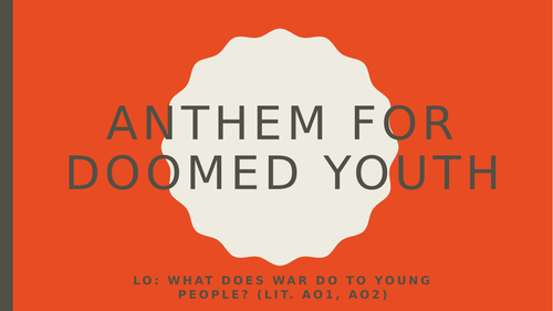 Anthem For Doomed Youth by Wilfred Owen | Teaching Resources