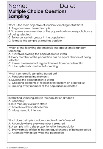 Talk about the maths - Sampling (Statistics 1.2) | Teaching Resources