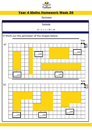 Year 4 - Calculate Perimeter of Rectangles and Rectilinear Shapes ...