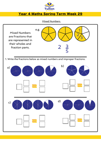 Year 4 - Mixed Numbers | Teaching Resources
