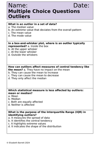 Talk about the maths - Outliers (3.1 Statistics) | Teaching Resources