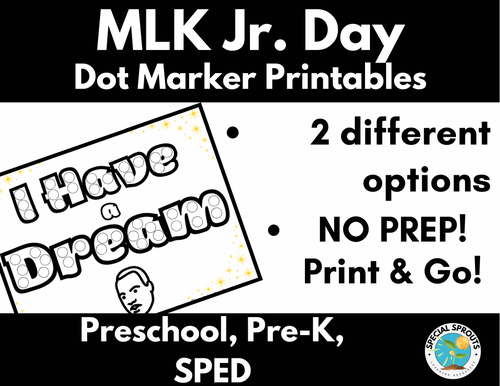 Martin Luther King Jr. Preschool Dot Marker Activity Fine Motor Craft ...