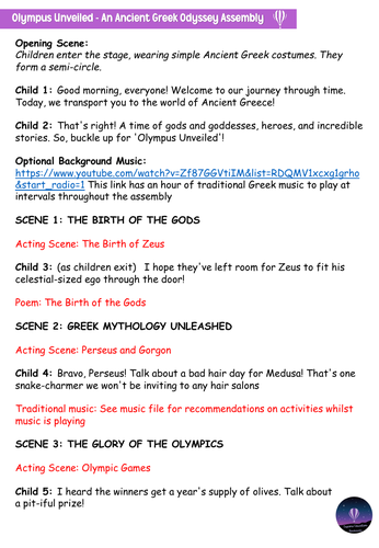Ancient Greece KS2 Class Assembly - Script, Poems, Acting Scenes ...