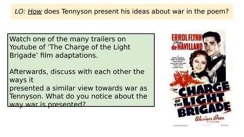 KS3 Exploring Attitudes to War in 'The Charge of the Light Brigade ...