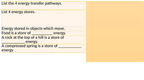 Energy stores & transfers quiz | Teaching Resources