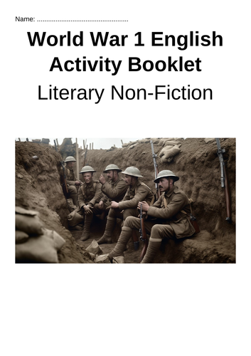 World War 1 English Activity Booklet | Teaching Resources